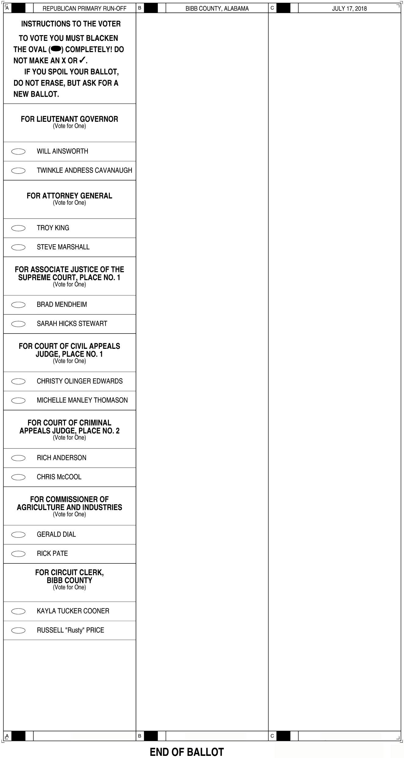 Bibb County Run Off SAMPLE BALLOT | The Bibb Voice